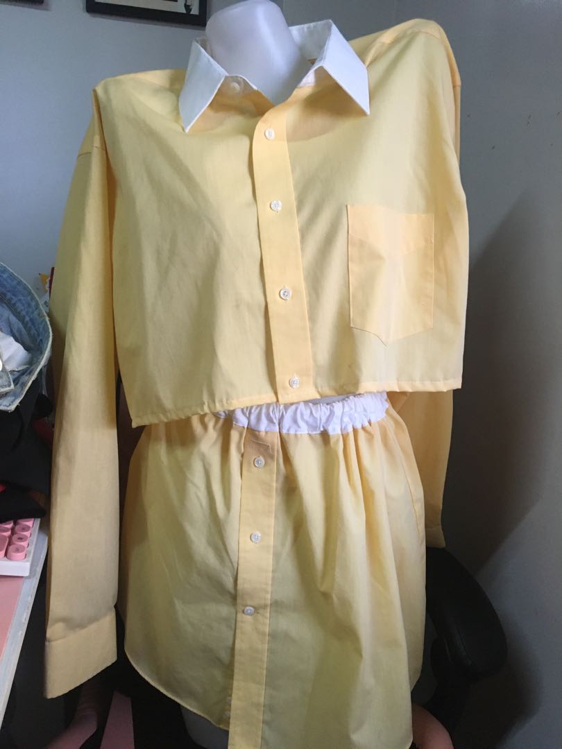Stafford Yellow Rework 2in1 Top and Skirt, Women's Fashion, Dresses ...