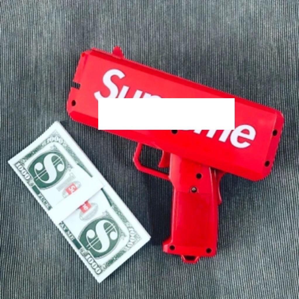 Supreme cash gun with batteries, Hobbies & Toys, Toys & Games on Carousell