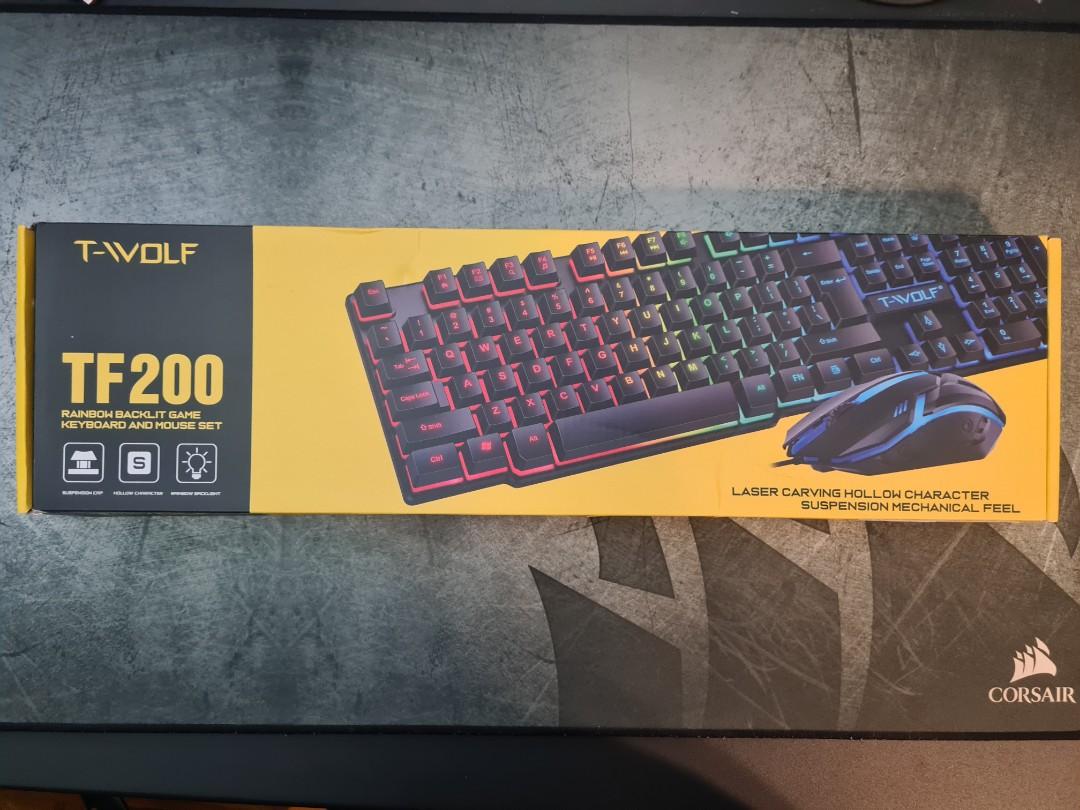 T-Wolf TF200 RGB Gaming Keyboard and Mouse Set, Computers & Tech, Parts ...