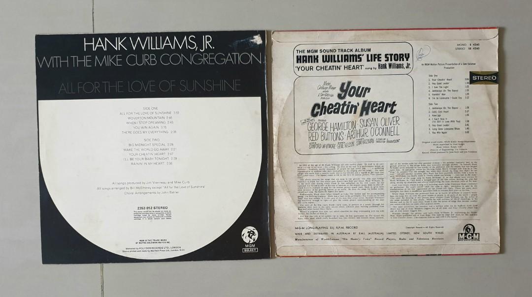Vinyl, LP, Hank Williams, Jr,Conway Twitty, B.J. Thomas, Eddy Arnold ...