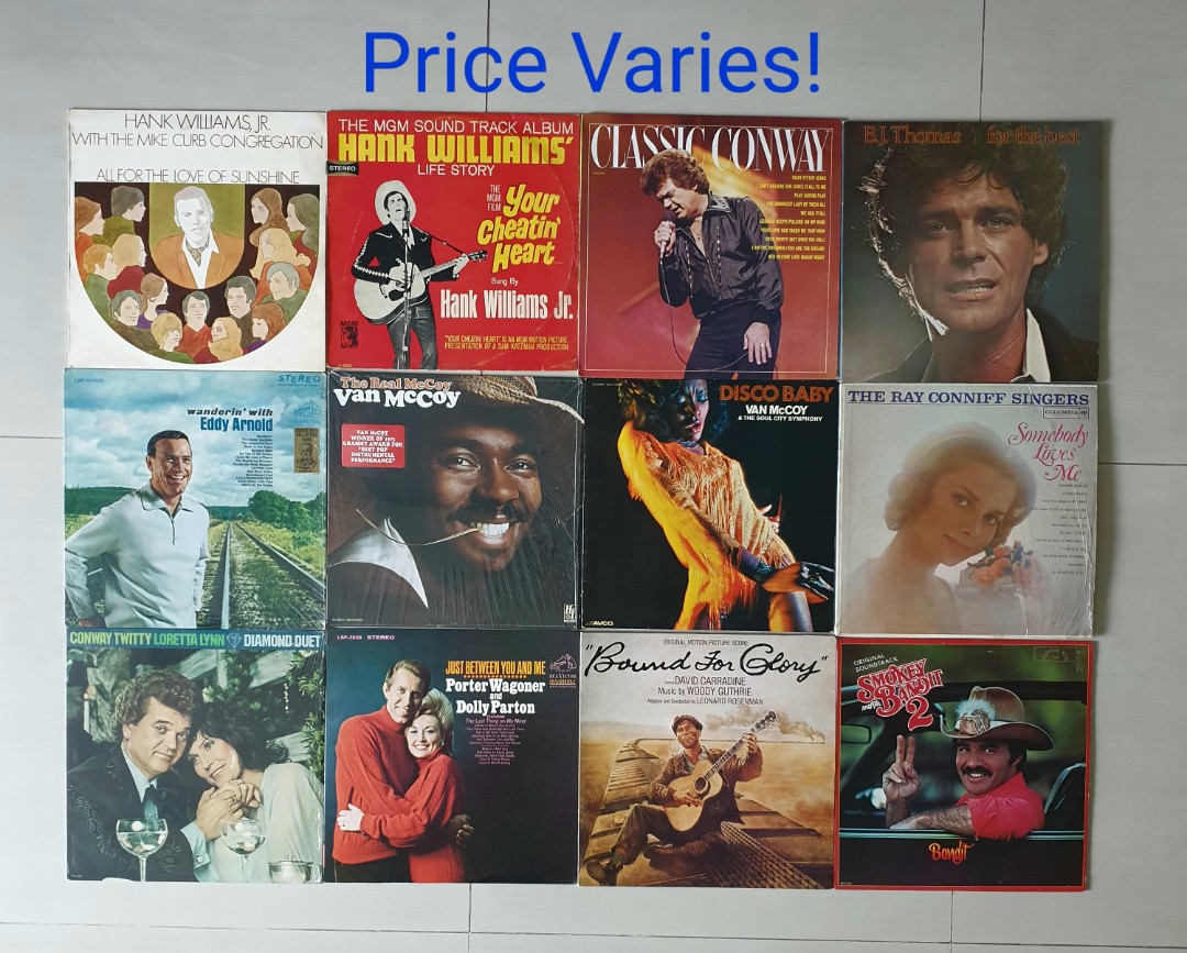Vinyl, LP, Hank Williams, Jr,Conway Twitty, B.J. Thomas, Eddy Arnold ...