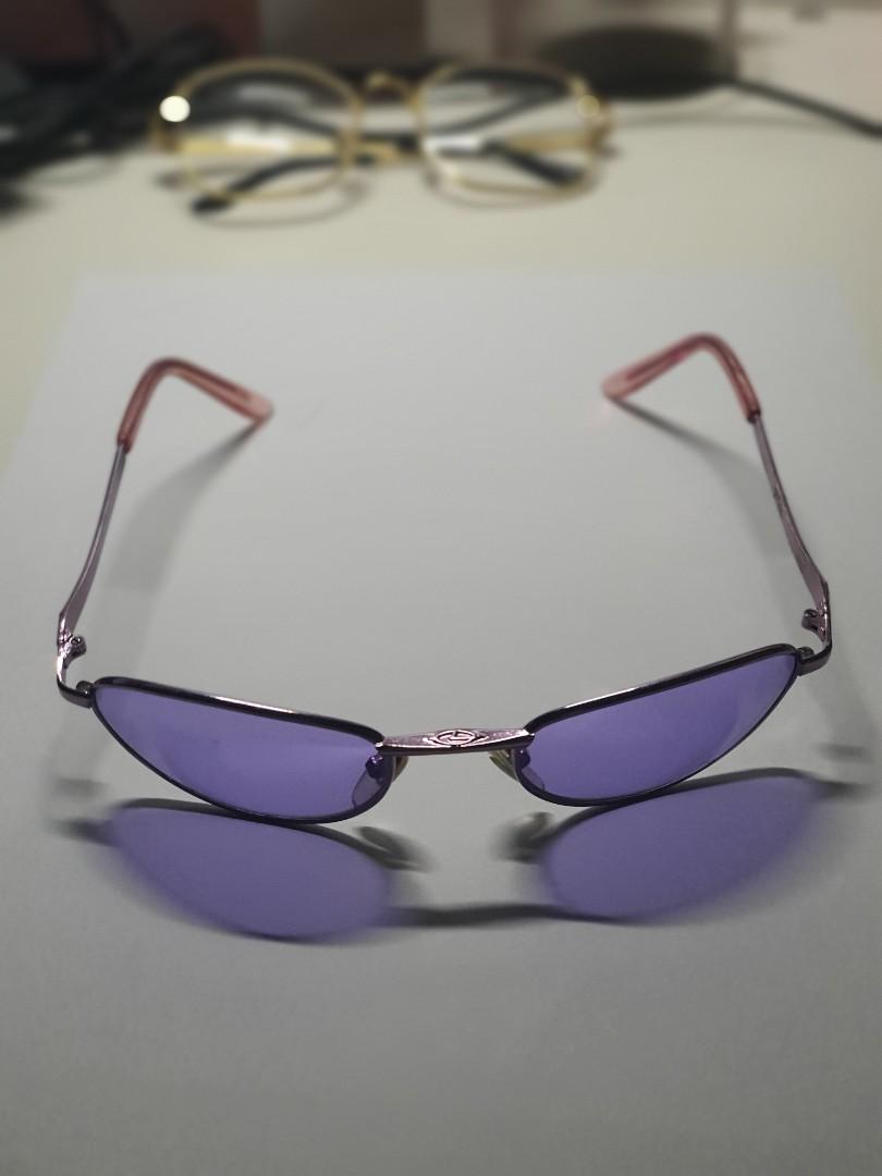 y2k glasses/shades neon purple glass & metal frame cybercore aesthetic ...