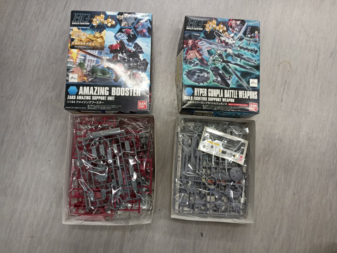 全新 未砌 1：144 amazing booster & hyper gunpla battle weapons 1 set 2盒, 興趣及 ...