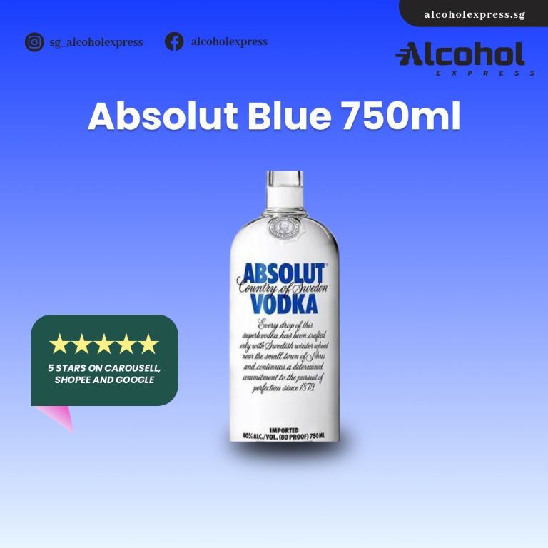 Absolut Vodka Blue 750ml [OTHER FLAVOURS TOO!!], Food & Drinks ...