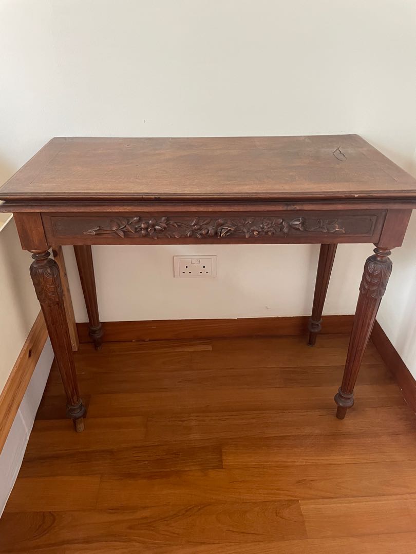 Antique French game table (bridge table), Furniture & Home Living ...