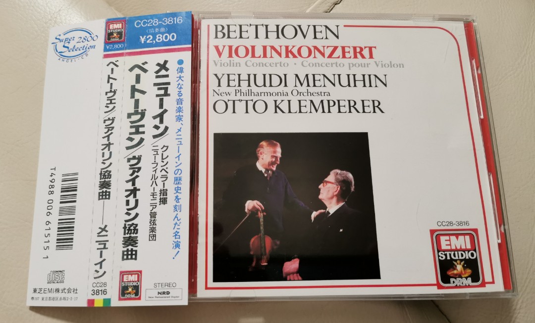 Beethoven :Violin concerto/Menuhin, Klemperer, 興趣及遊戲, 音樂、樂器 & 配件, 音樂與媒體 - CD 及 DVD - Carousell