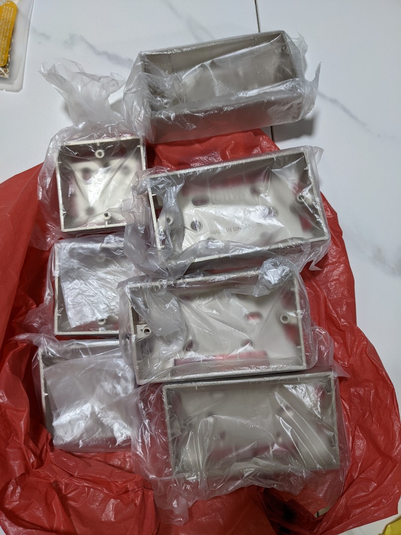 2 Gang Champagne Gold Casing for switch/socket, TV & Home Appliances ...