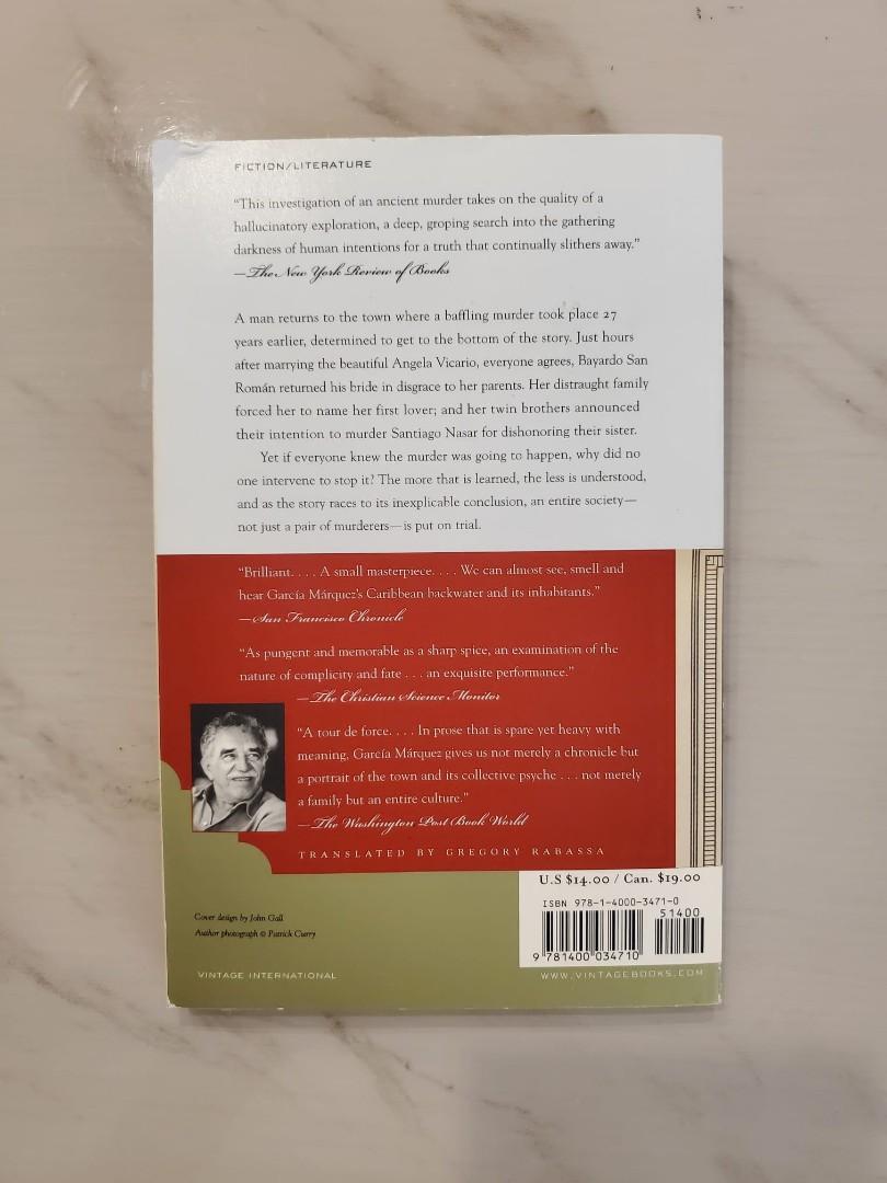 Chronicle of a Death Foretold (IB text), 興趣及遊戲, 書本 & 文具, 教科書 - Carousell