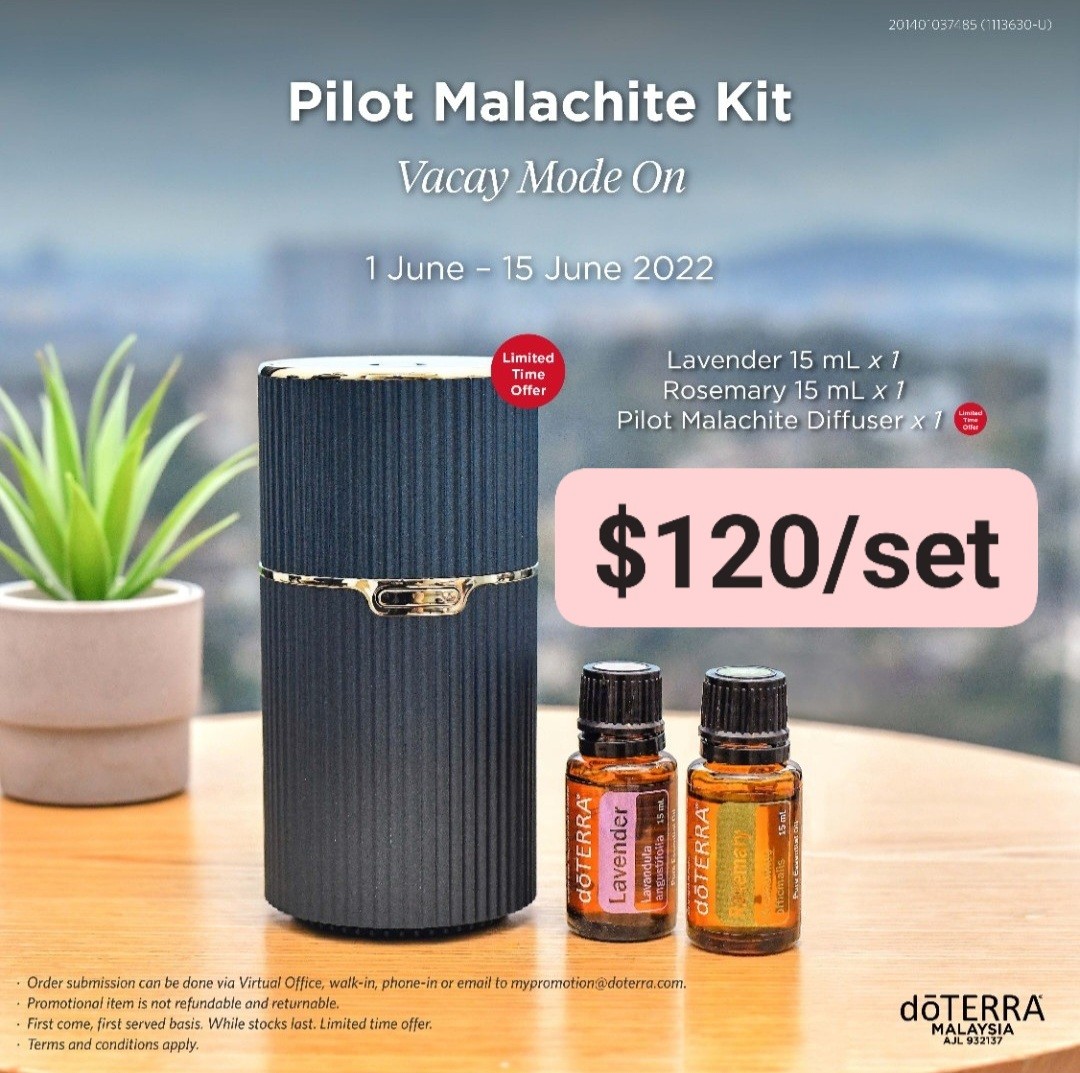 doTERRA Pilot Diffuser (Limited Malachite), Furniture & Home Living ...