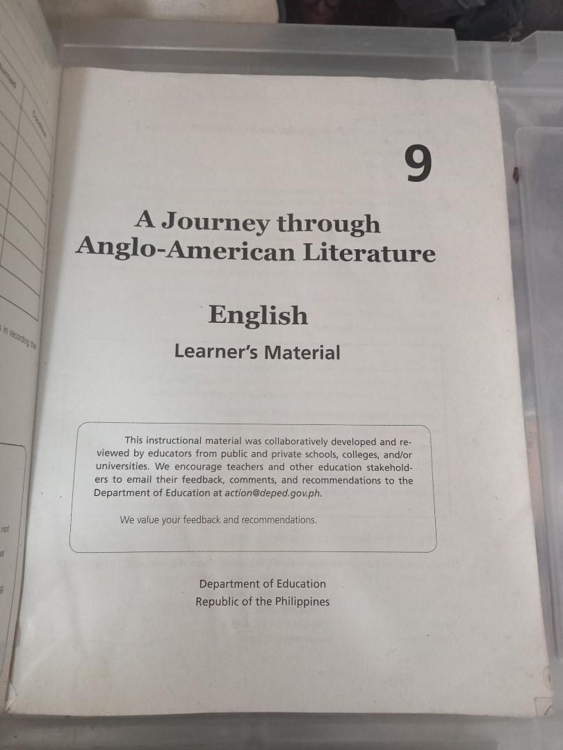 Grade 9 English A Journey Through Anglo-American Literature, Hobbies ...