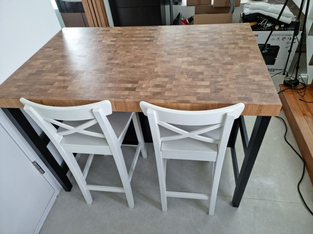 IKEA Vadholma Island and 2 Ingolf Barstools, Furniture & Home Living ...