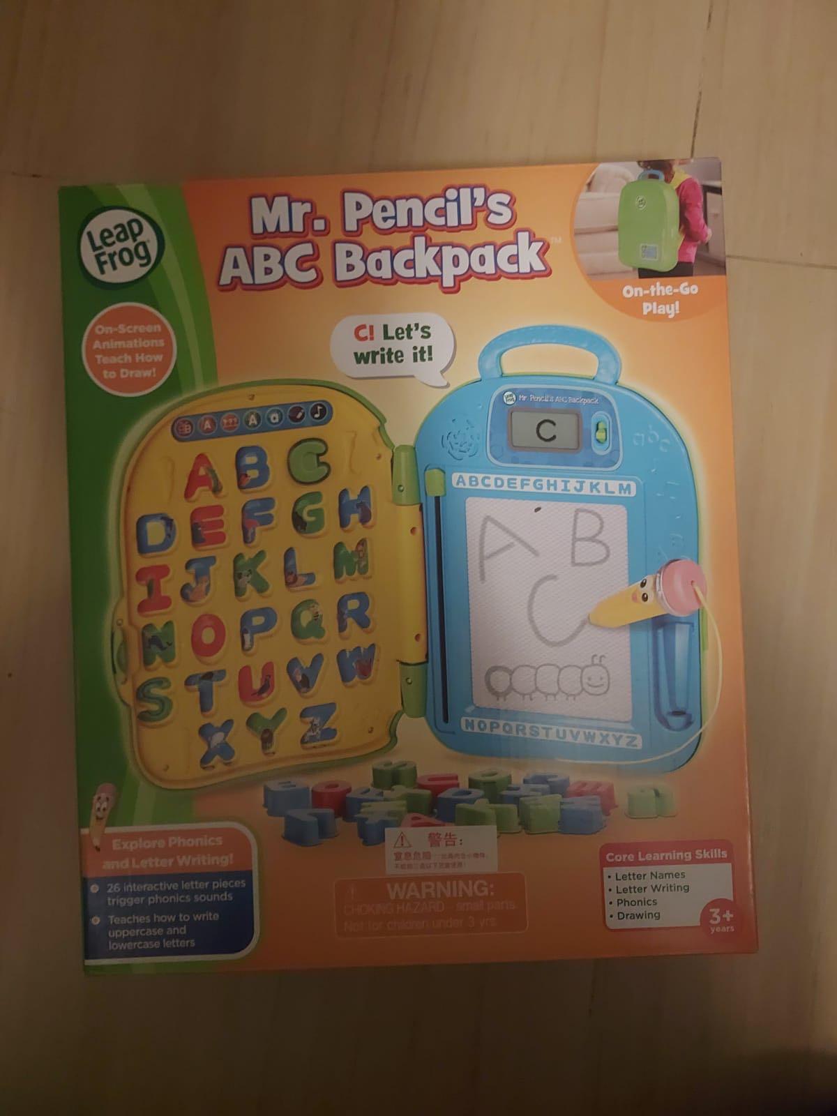 Leapfrog 跳跳蛙 字母拼寫書包 ABC 學習背包 Mr Pencil’s ABC backpack, 興趣及遊戲, 玩具 & 遊戲類 ...