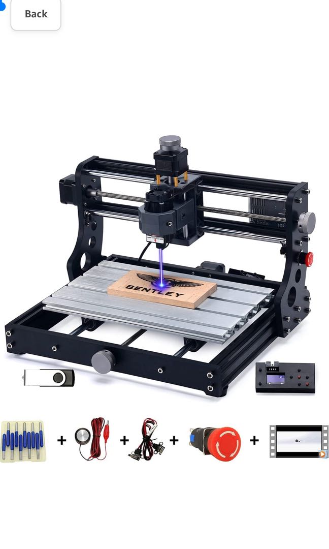 Mostics 2 in 1 CNC 3018 Pro Router Machine with 5.5W, Desk Top Mini CNC Wood Router Kits with ...