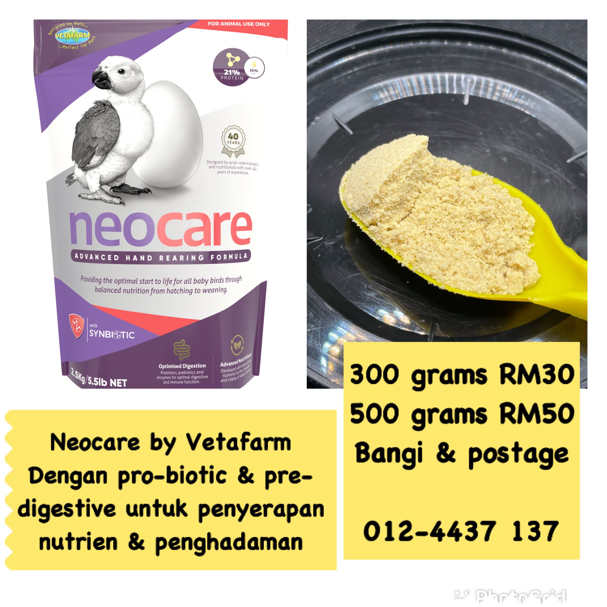 Neocare by Vetafarm-nestum parrot-nestum burung, Pet Supplies, Pet Food ...