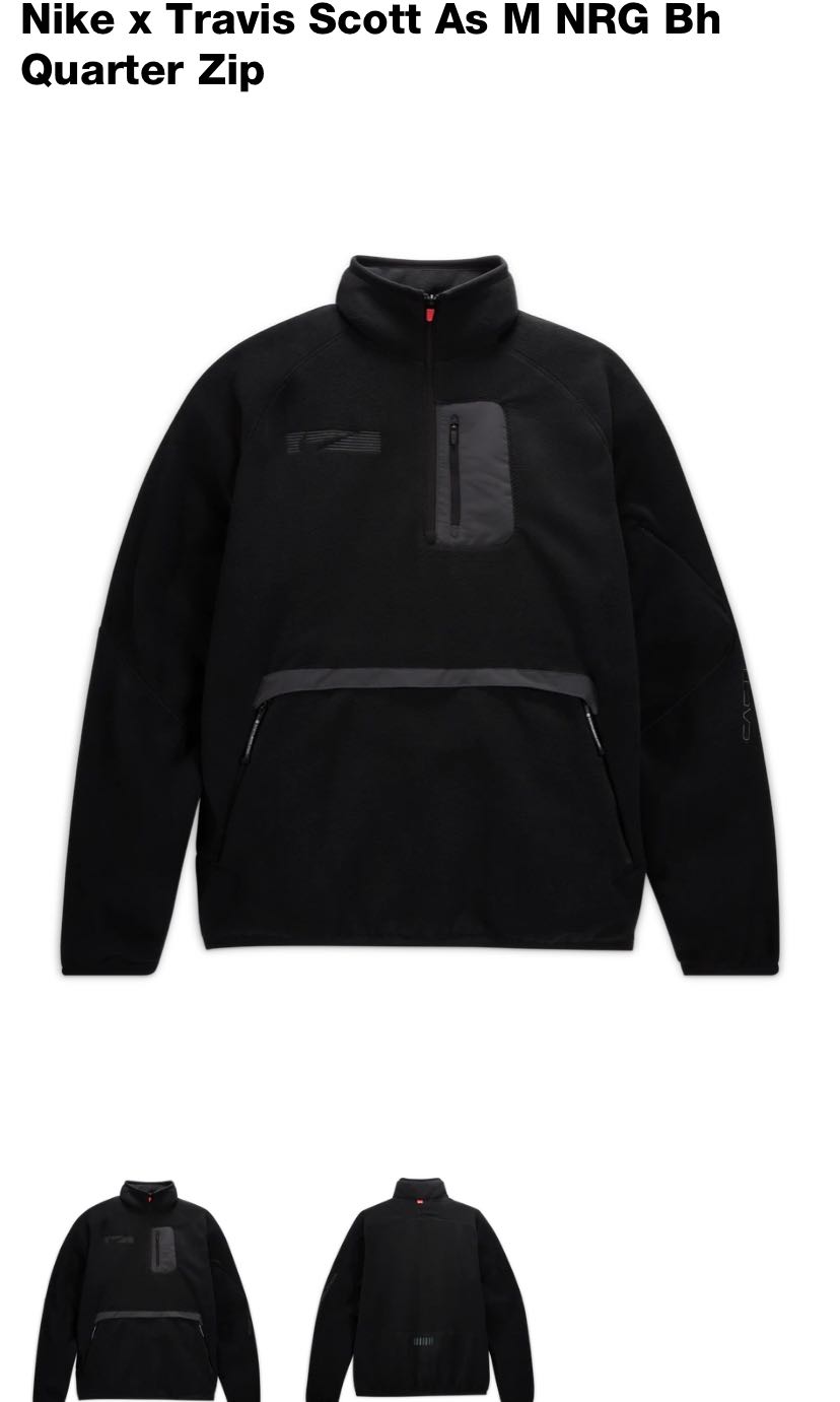 Nike x Travis Scott As M NRG Bh Quarter Zip, Men's Fashion, Coats ...