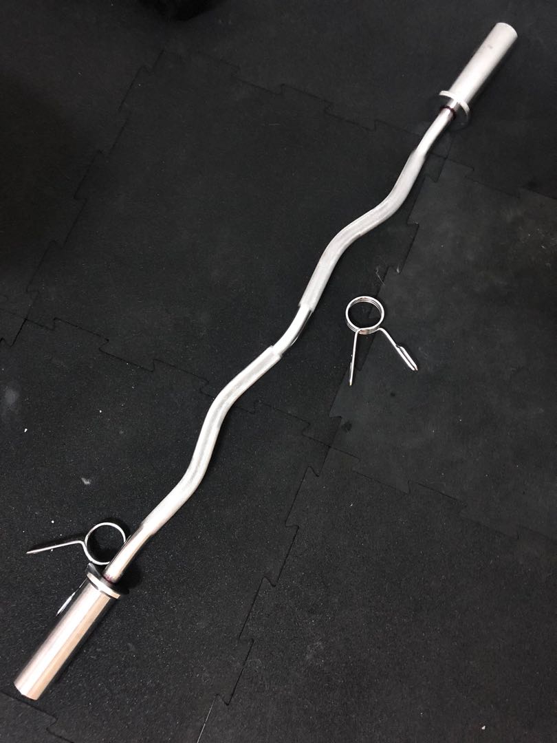 Olympic EZ Curl Bar, Sports Equipment, Exercise & Fitness, Weights ...