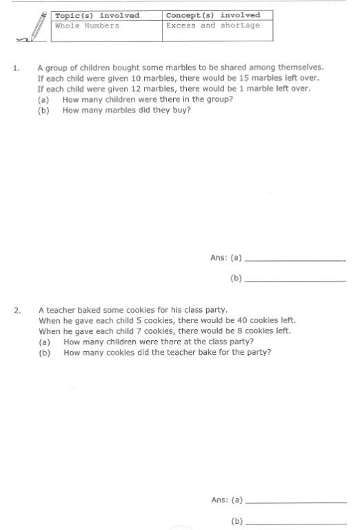 P5 Math Topical / Primary 5 / Mathematics / Past Year Exam Paper Sorted ...