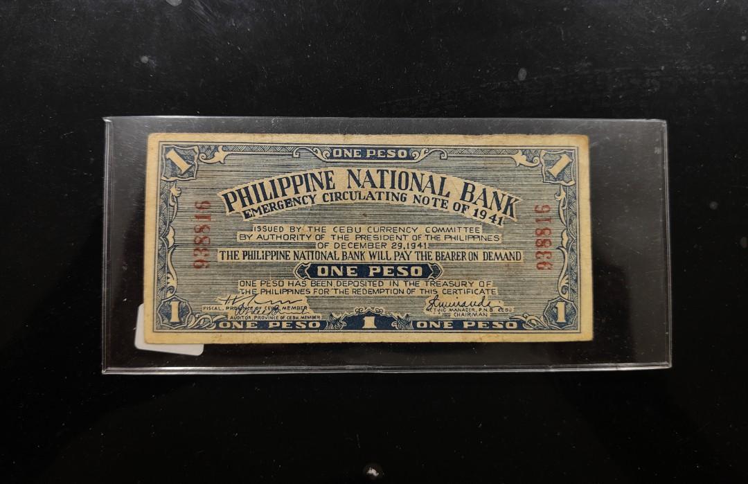 Philippines Cebu 1941 1 Peso Banknote Currency VF, Hobbies & Toys ...