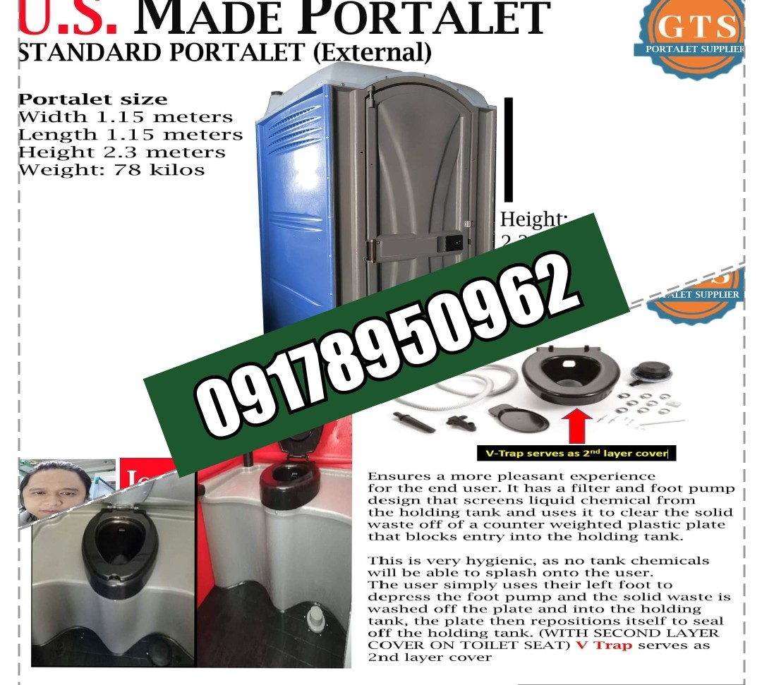 Portalet Portable Toilet, Furniture & Home Living, Bathroom & Kitchen ...