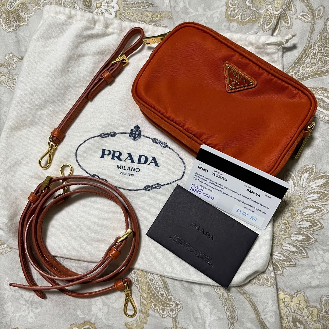 Prada Mini Sling Bag, Luxury, Bags & Wallets on Carousell