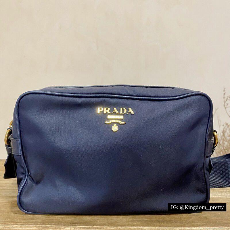 Pre-order Prada Nylon Logo Camera Bag in Navy, Luxury, Bags & Wallets ...