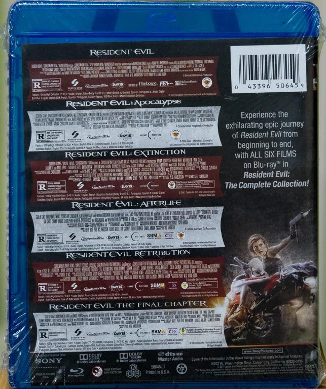 Resident Evil: The Complete Collection Blu-ray, Hobbies & Toys, Music ...