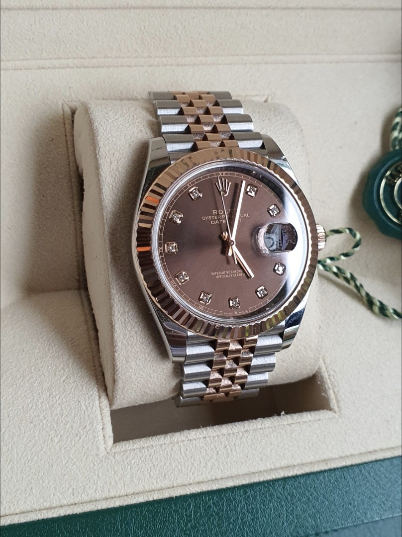 Rolex Datejust 41 Choco dial with Diamonds, Luxury, Watches on Carousell
