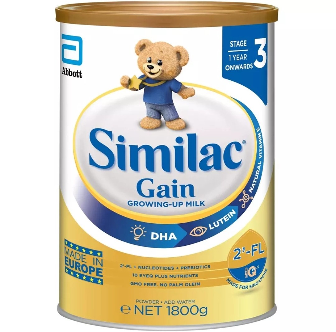 Similac Gain Milk Stage 3 (1.8kg)(Made in Europe) 1 year onwards- Free ...