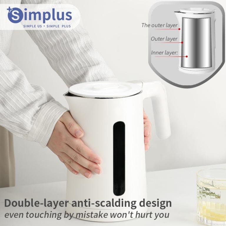 Simplus Electric Kettle 1.8L 304 Stainless Steel 1500w Automatic Power ...