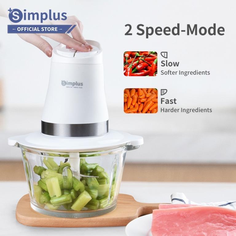 Simplus Meat Grinder 2L Glass Bowl Food Chopper Processor Mixer Mincer ...