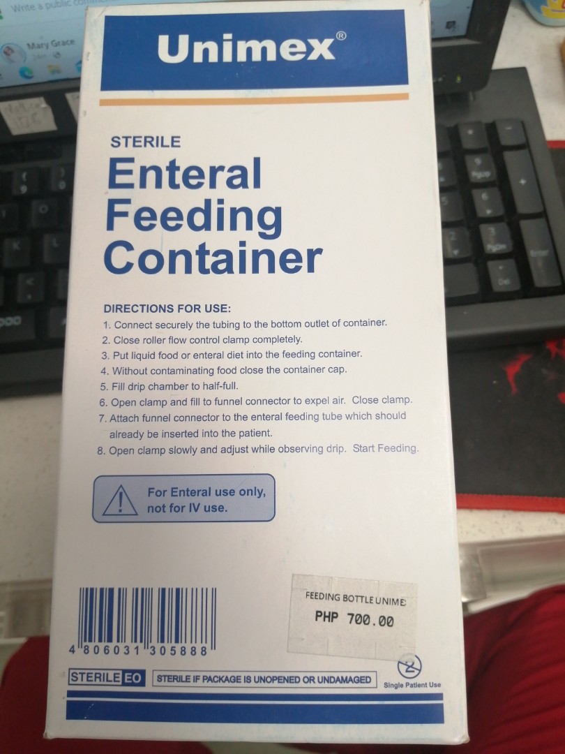 Sterile enteral feeding container, Health & Nutrition, Medical Supplies ...