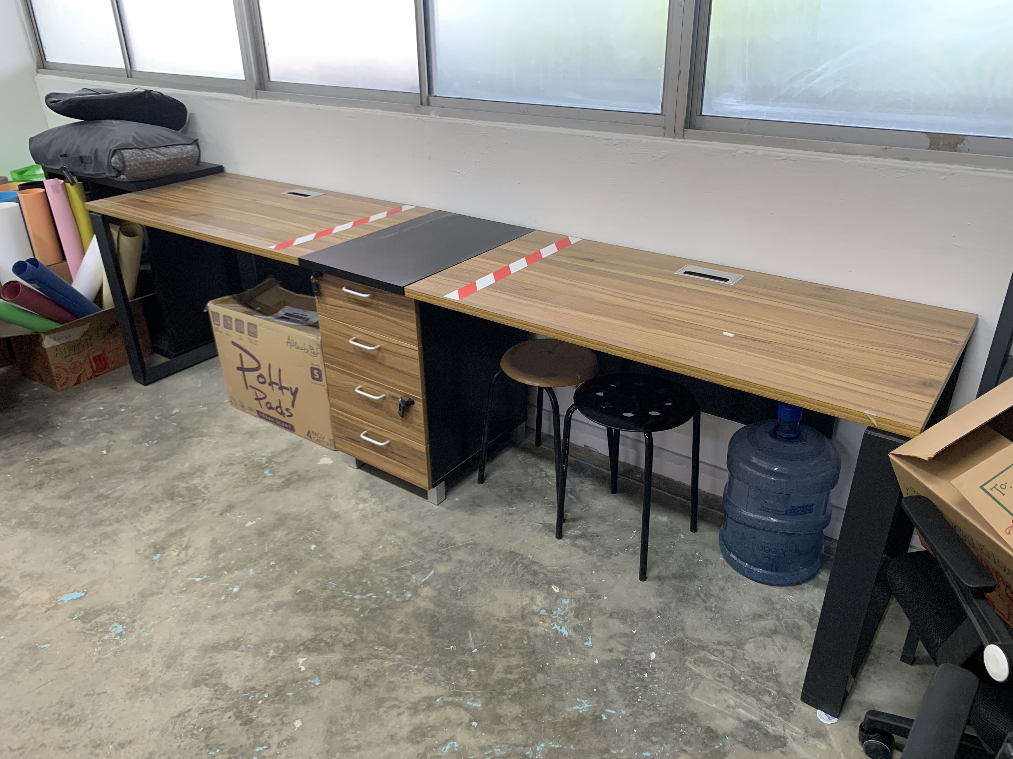 2-Seater Office Table with Drawer, Furniture & Home Living, Furniture ...