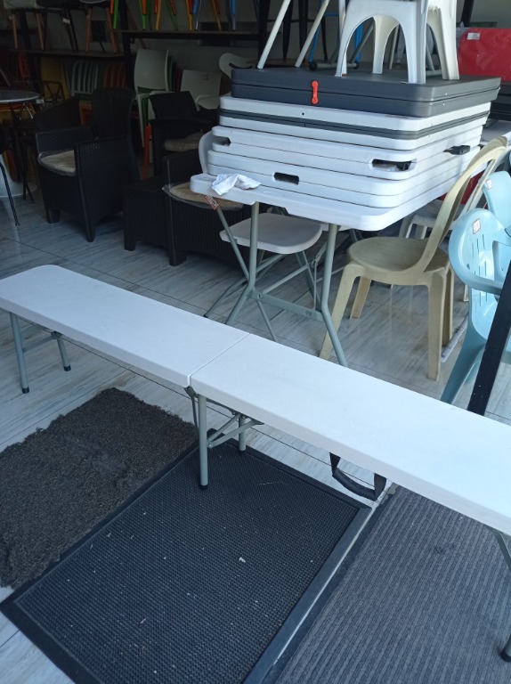 SUMO FBB-7210 6 Ft. Rectangular Folding Steel Bench, Foldable Chair ...