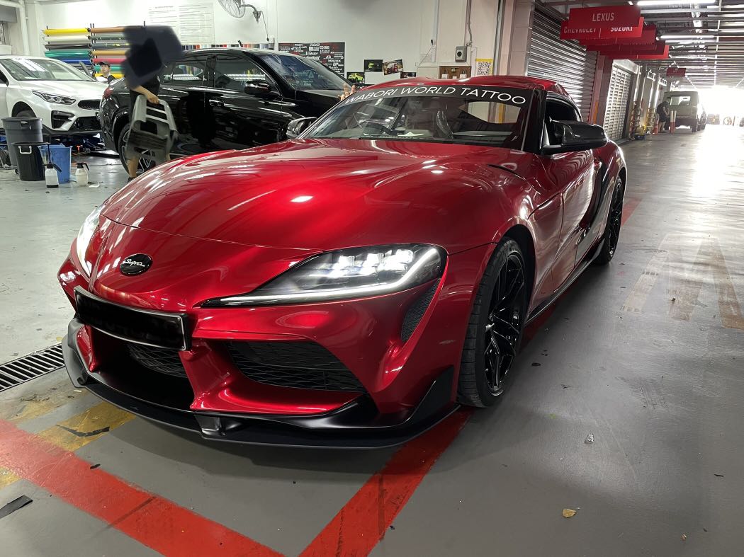 Toyota Supra Full Body Soul Moving Red sticker wrap,full wrap, Car ...