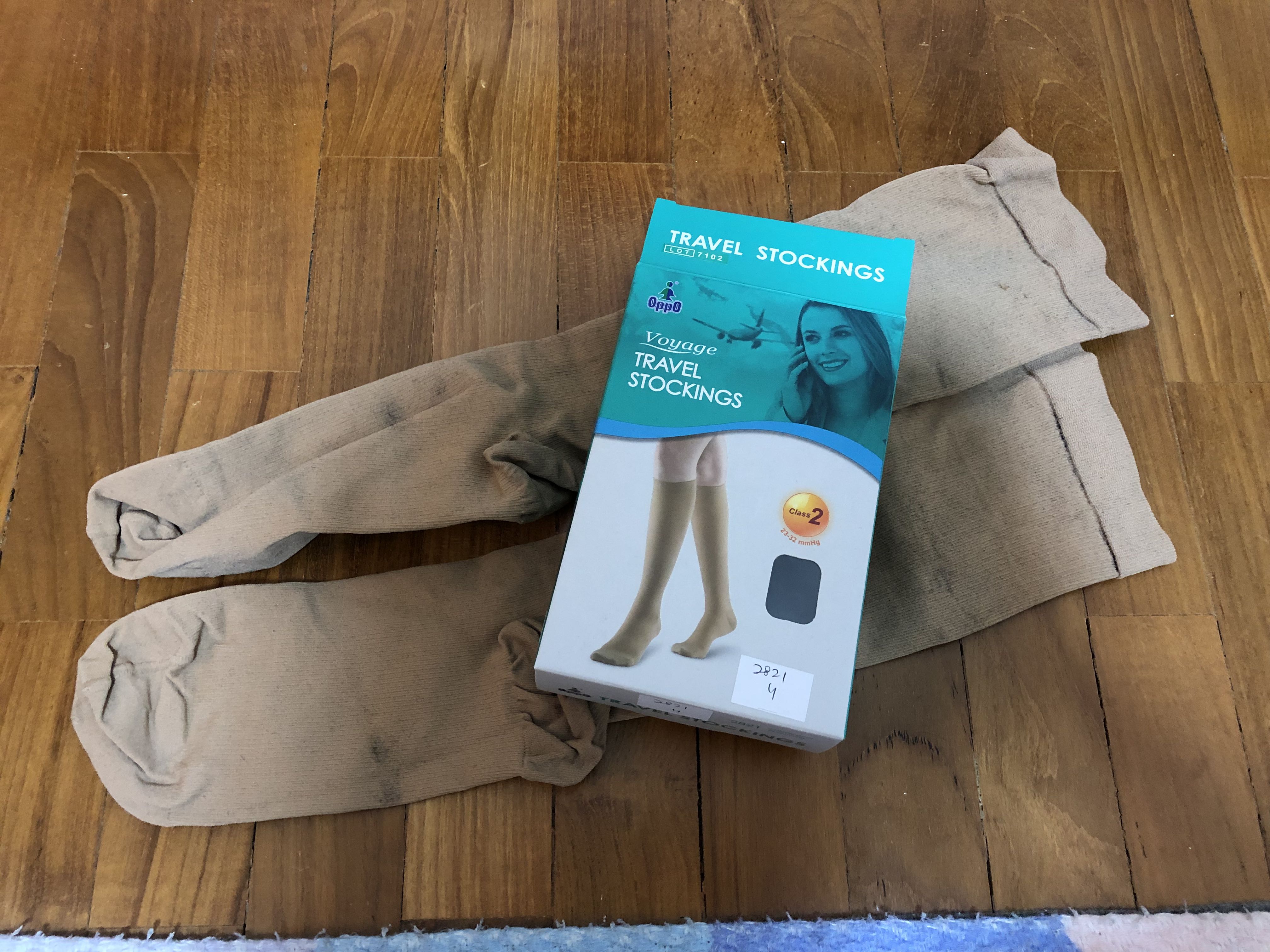 Travel compression stockings, Health & Nutrition, Braces, Support ...
