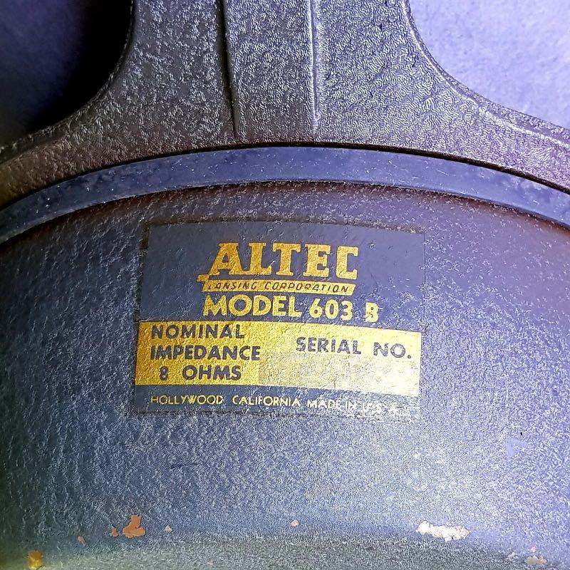 Vintage and Rare Pairs of 8 Ohms Altec Lancing 603B Speakers 15 inches ...