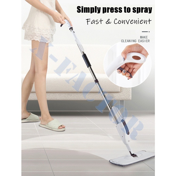 Water Spray Mop (1+1 Mop Pad ) / Flat Mop [ J456], Furniture & Home ...
