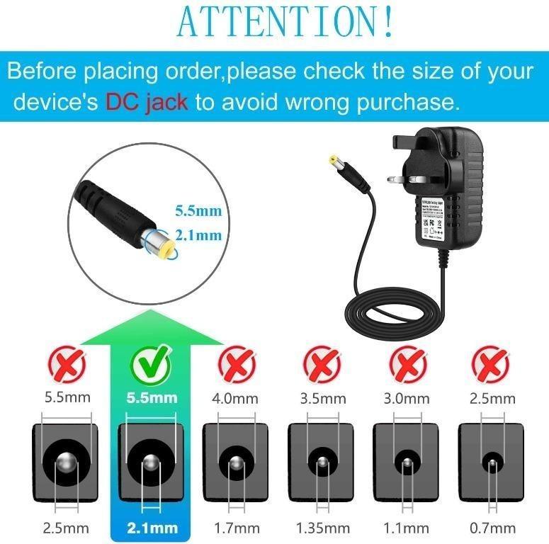 YUWLDD Power Supply Adapter 12V 1A 12W, Computers & Tech, Parts ...