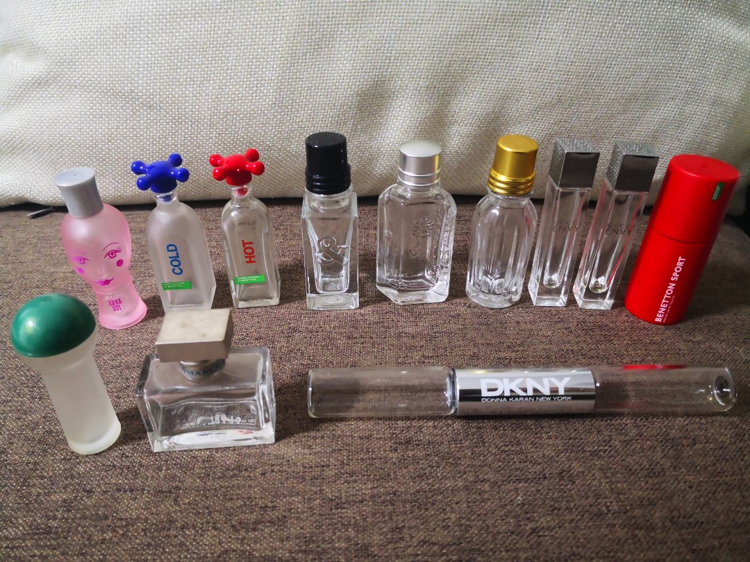 11 Empty miniature edt/edp/ glass bottle, Everything Else on Carousell