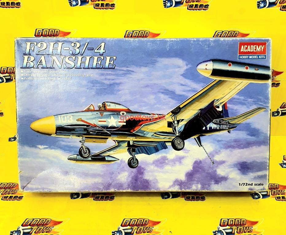 全新未砌 ACADEMY 1/72 F2H-3/-4 BANSHEE 戰機模型 (欠貼紙), 興趣及遊戲, 玩具 & 遊戲類 on Carousell