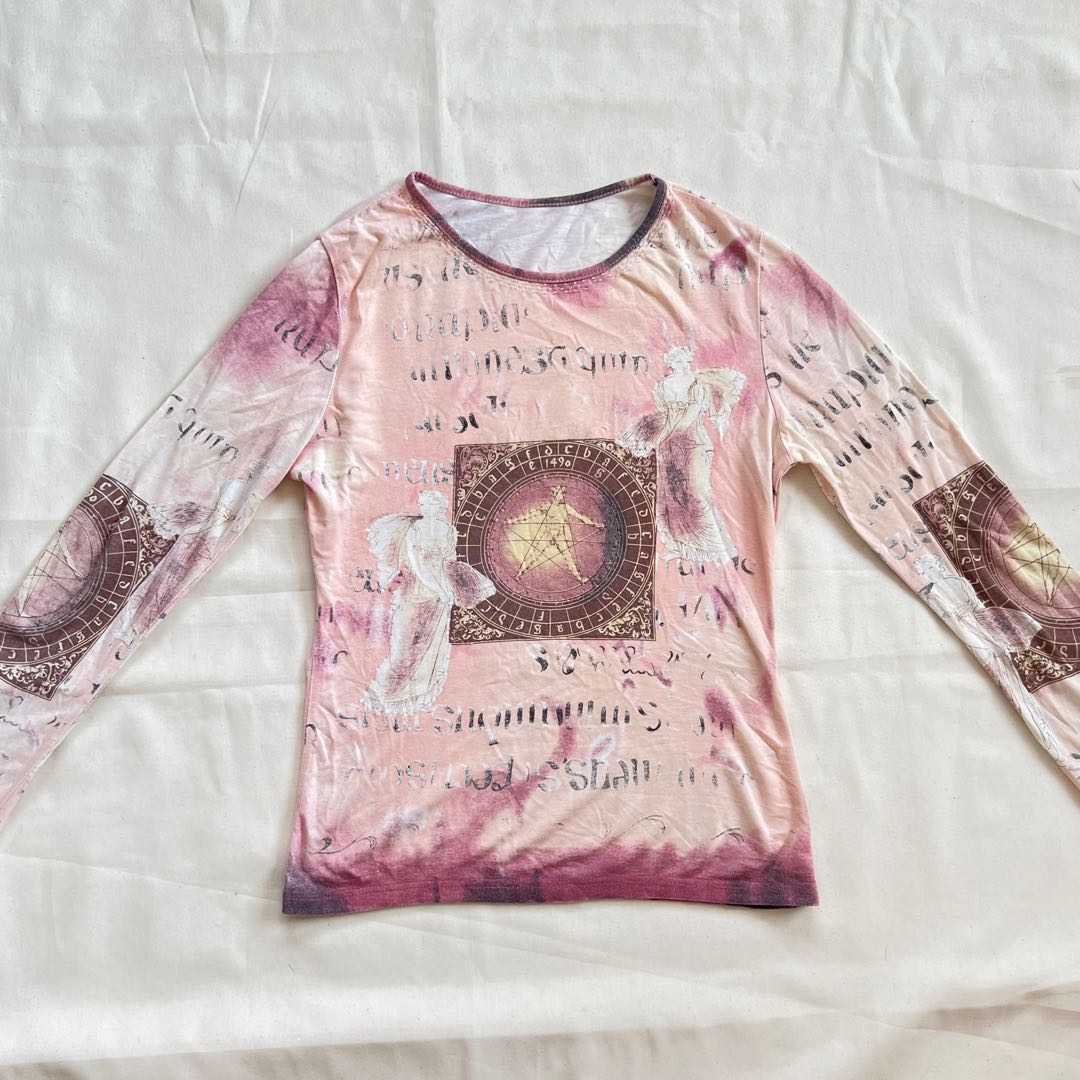 Baby pink angel graphic top, Women's Fashion, Tops, Longsleeves on ...