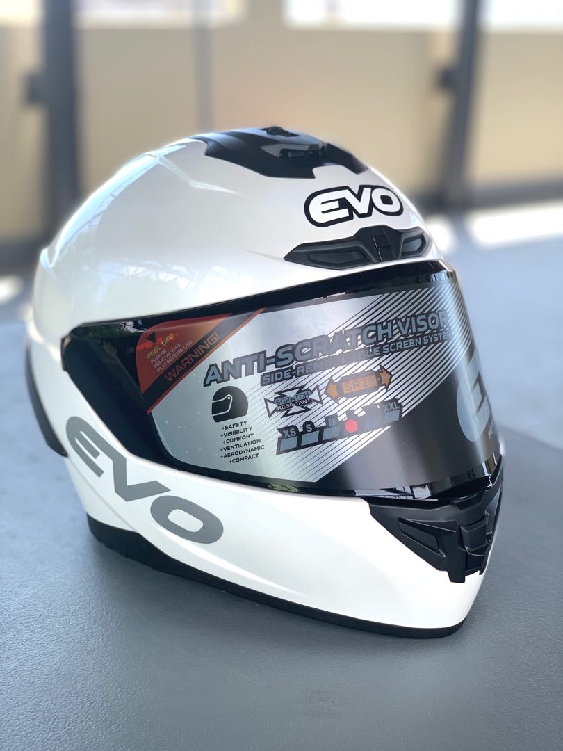 EVO GSX-3000 (PEARL WHITE) FULL FACE HELMET Shopee Philippines ...