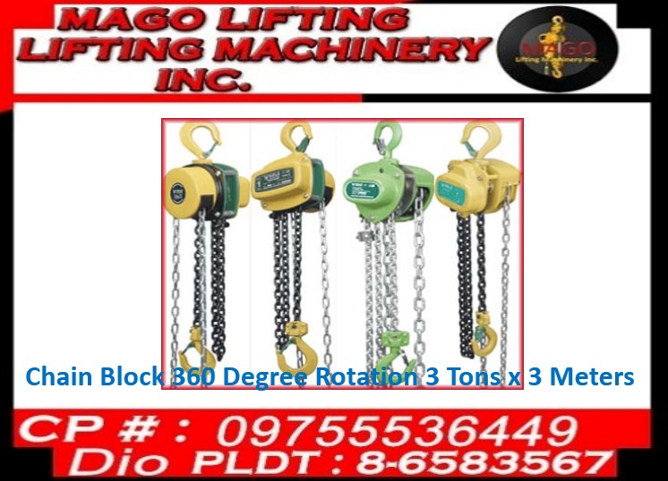Chain Block 360 Degree Rotation (3 Tons x 3 Meters), Commercial ...