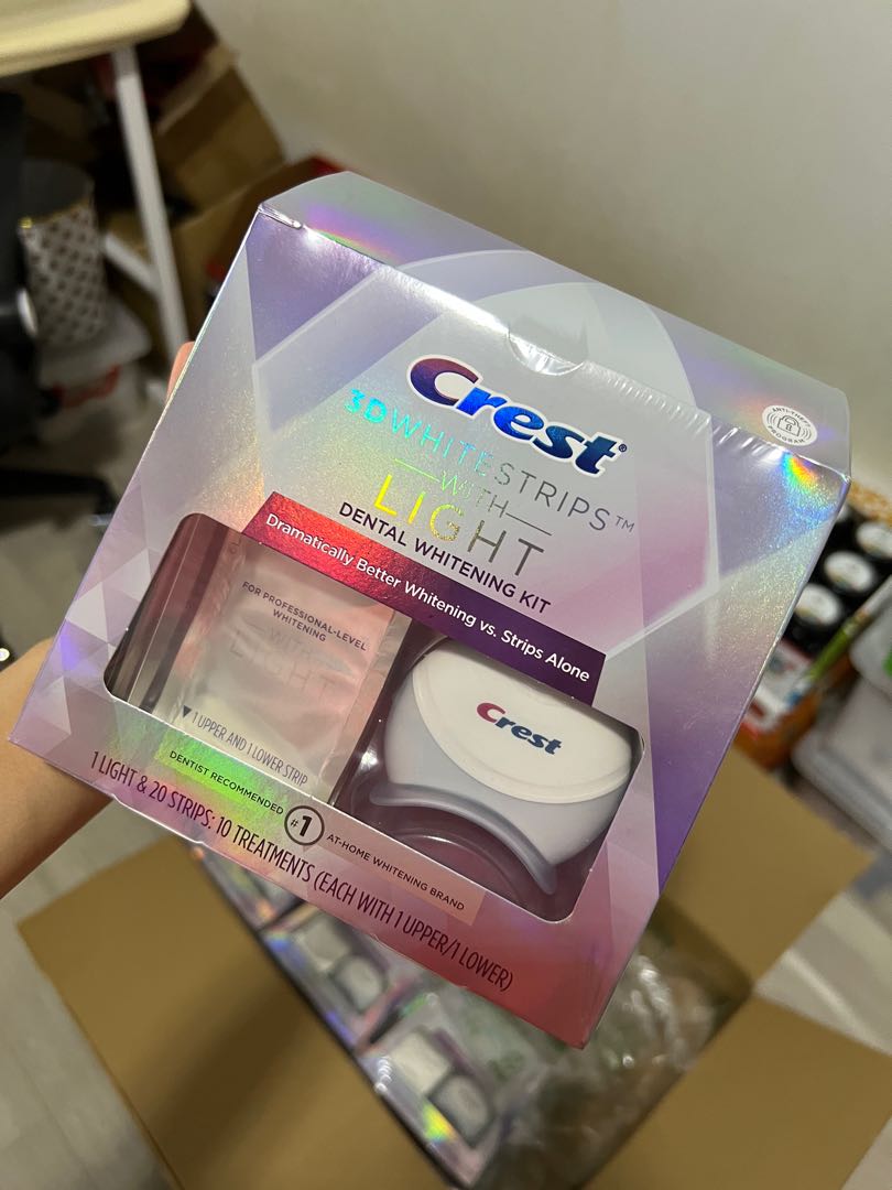 Crest 3D White Whitestrips with Light, Teeth Whitening Strips Kit( 10 ...