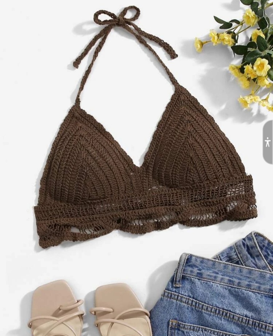 Crochet bikini swim top, Women's Fashion, Swimwear, Bikinis & Swimsuits ...