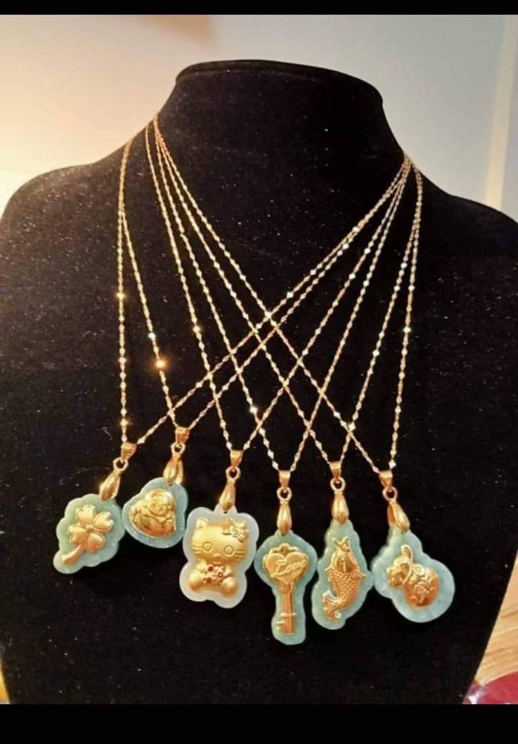 Dancing chain 18k Pendant 24k hk gold, Women's Fashion, Jewelry ...