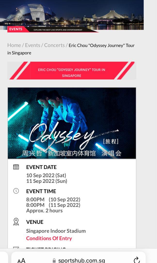 eric chou X2 vip tickets, Tickets & Vouchers, Event Tickets on Carousell