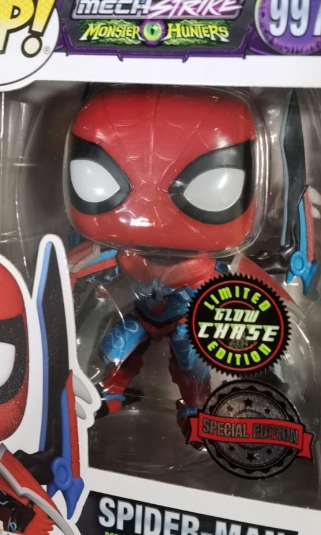 Funko Spiderman Mech Mechstrike Monster Hunters ( limited chase Glow in ...