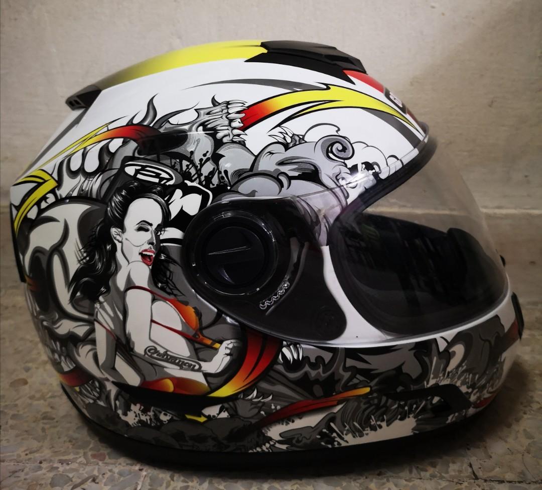 GRAYFOSH Full Face Helmet, Motorbikes on Carousell