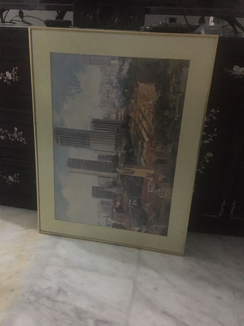 Heavy picture frame of Singapore in the early days, Furniture & Home ...